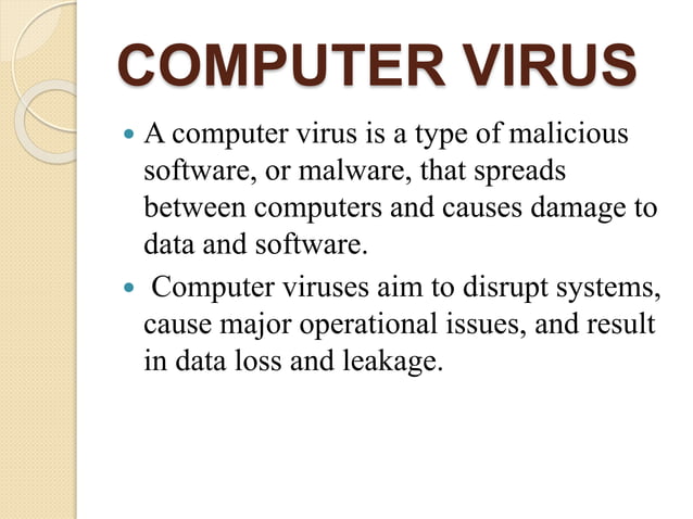 COMPUTER VIRUS.pptx | Antivirus Software | Computer Software and Applications
