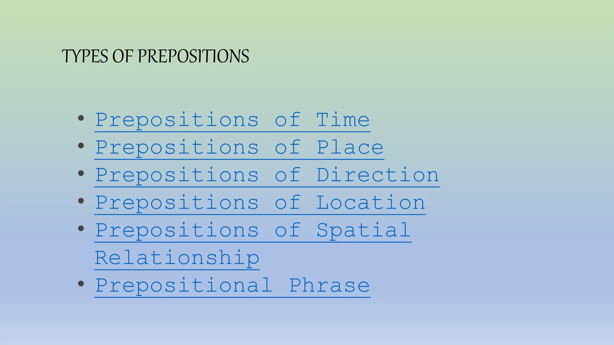 ppt presentation preposition | PPTX