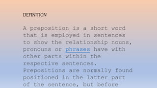 ppt presentation preposition | PPTX