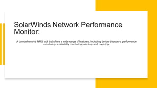 Network monitoring tools | PPTX