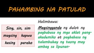 Aralin sa Filipino: Kaantasan ng Pang-uri | PPTX