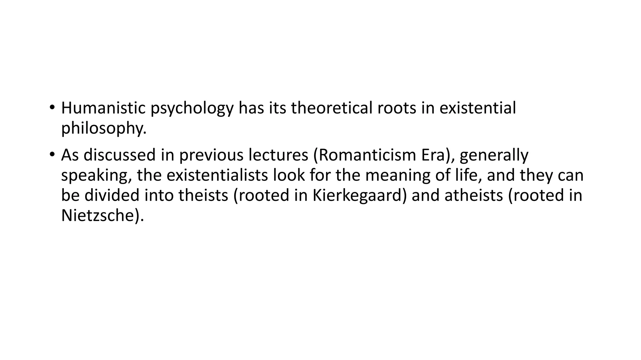 humanistic vs existential | PPTX