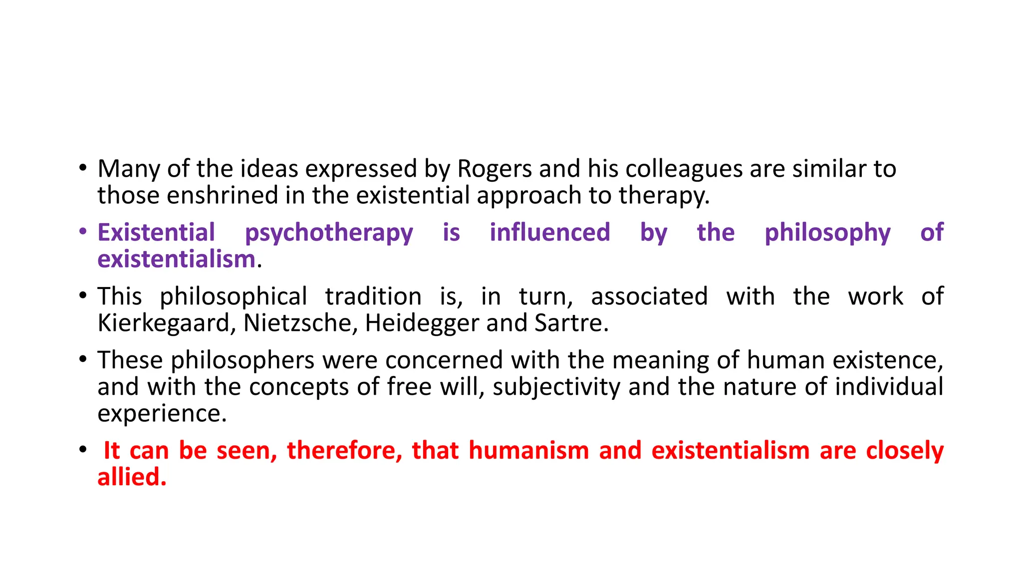 humanistic vs existential | PPTX
