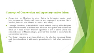 Concept of Conversion and Apostasy under Islam | PPTX