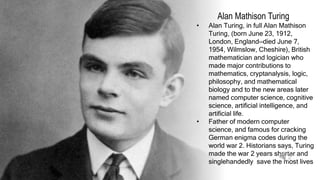 Turing revolution presentation(SCIENCE TECHNOLOGY SOCIETY) | PPTX