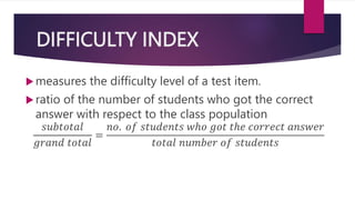 ASSESSMENT IN Table of Specification.pptx | Standardized Testing ...