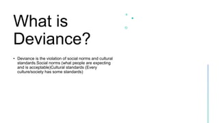 Deviance and crime perspective of deviance | PPT