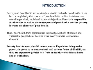 Poverty and health . Social and preventive pharmacy | PPTX
