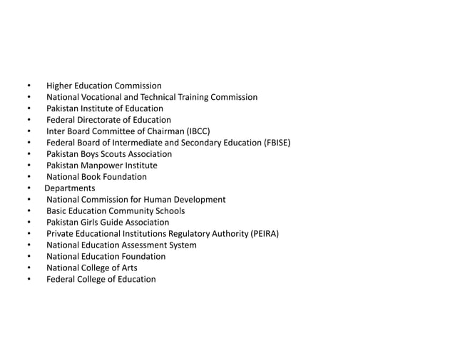 organogram of departments in education in pakistan | PPTX ...