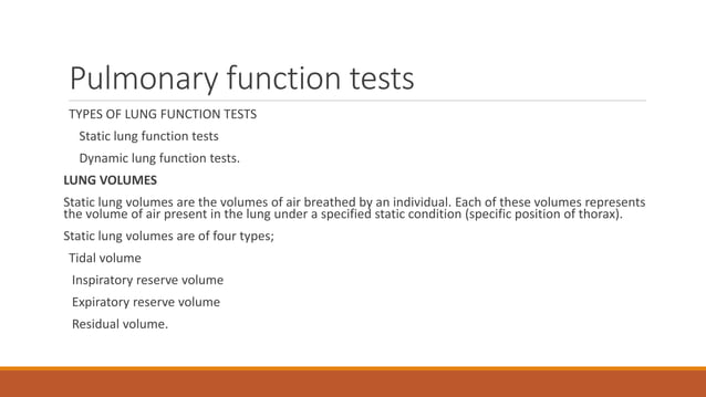 Pulmonary Function Tests and Measurement. | PPTX