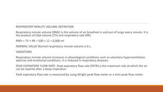 Pulmonary Function Tests and Measurement. | PPTX