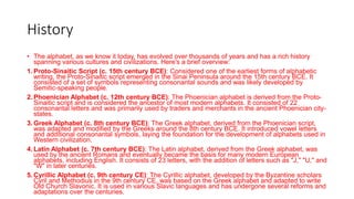 Presentation1-The History of the Alphabet.pptx | Programming Languages ...