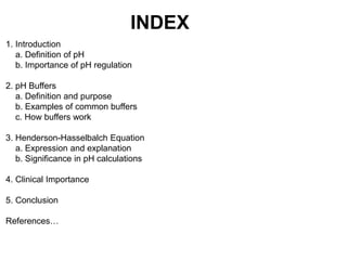 PH Buffer and Henderson Hasselbalchs equation | PPTX