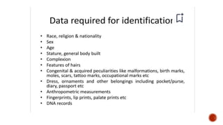 Identification ppt forensic medicine and toxicology | PDF