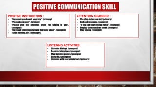 Positive communication skills and stategies | PPT