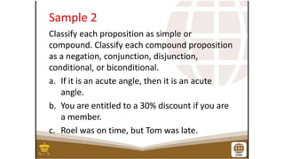 proposition and symbols - GENERAL MATHEMATICS | PPTX