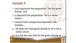 proposition and symbols - GENERAL MATHEMATICS | PPTX