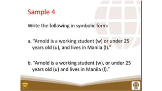 proposition and symbols - GENERAL MATHEMATICS | PPTX