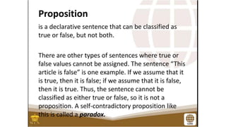 proposition and symbols - GENERAL MATHEMATICS | PPTX