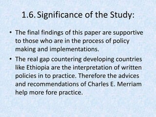 The Contribution of Charles E. Merriam, for public Policy | PPT