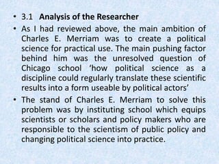 The Contribution of Charles E. Merriam, for public Policy | PPT