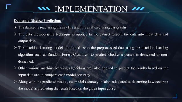 Dementia Disease Prediction using Machine Learning with Python. | PPTX
