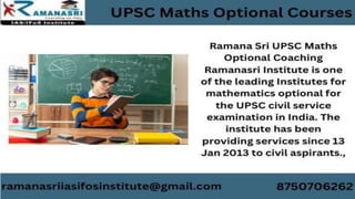 UPSC Maths Optional Courses Optional Coaching | PPTX