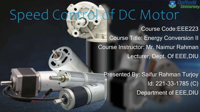 An Speed Control of DC Motor Presentation | PPT