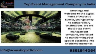 Top Event Management Company In India Management | PPTX