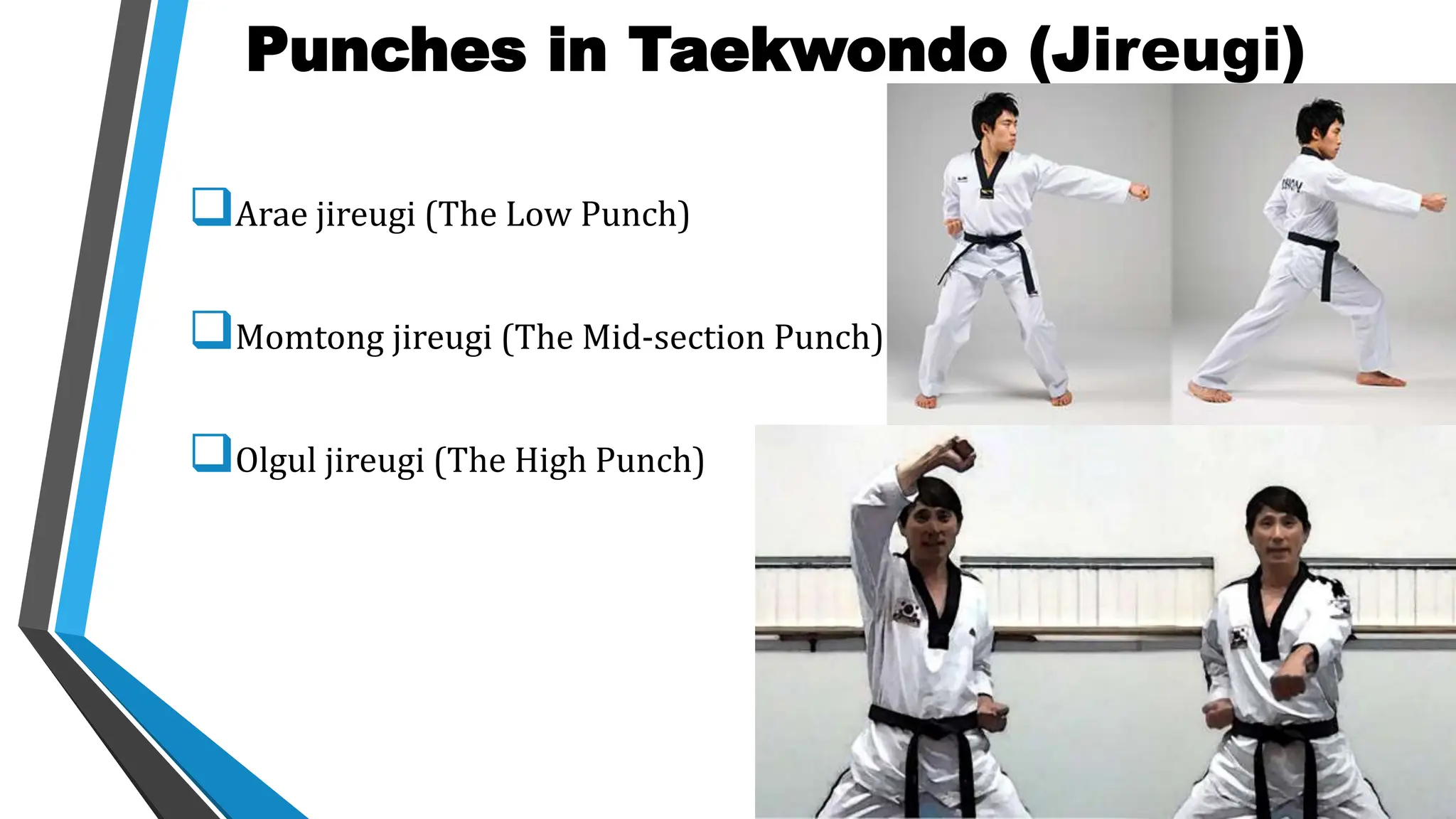 Basics of Korean Taekwondo in India explaining about kicks,punches ...
