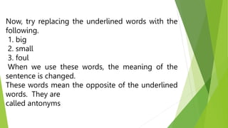 Synonyms and Antonyms English Four Quarter 3 | PPTX