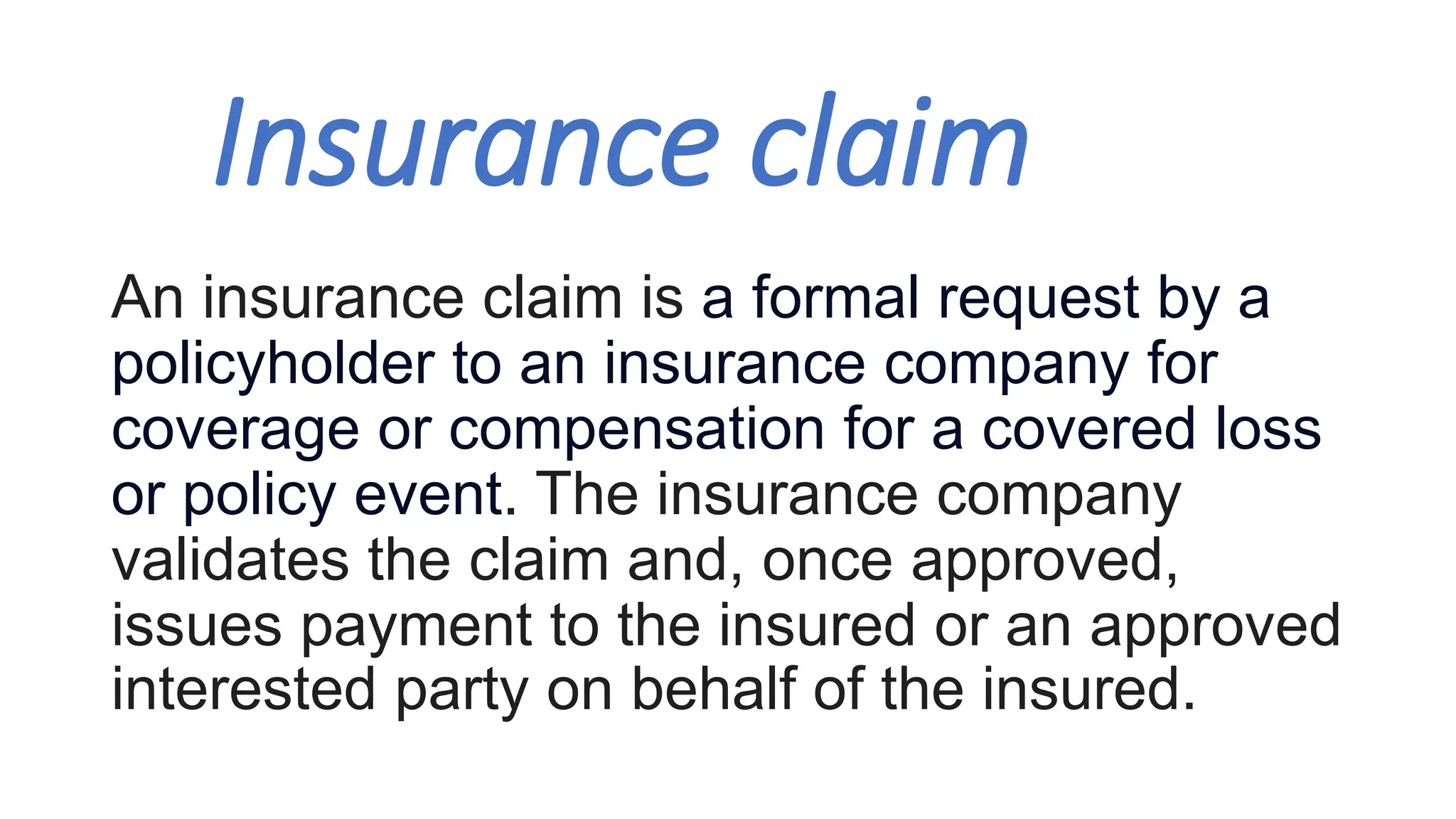 Procedure /step for taking insurance claim | PPTX