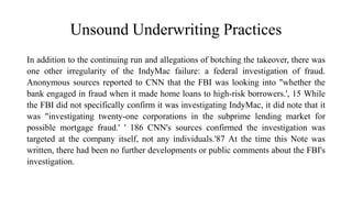 Presentation on Banking sectore indymac bank.pptx | Home Financing ...