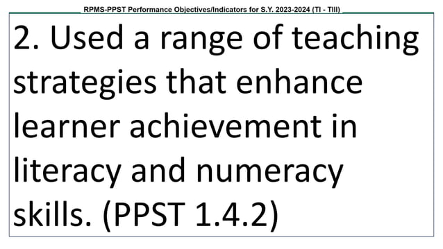 IPCRF/RPMS 2024 Classroom Observation tool is your access to the new ...