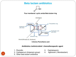 Medicinal chemistry, Beta Lactam antibiotics | PPTX
