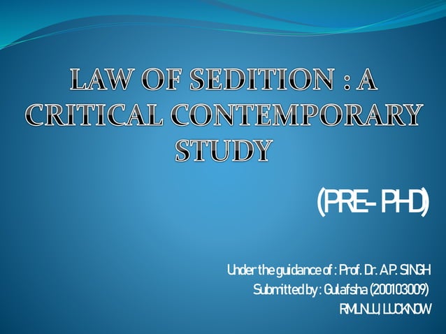 Presentation1.pptx on sedition is a good legal point | PPTX