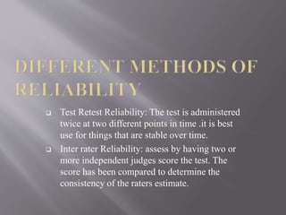 Reliability and its types pptx Presentation | PPTX | Educational ...