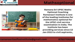 UPSC Maths Optional Online Class learn es | PPTX