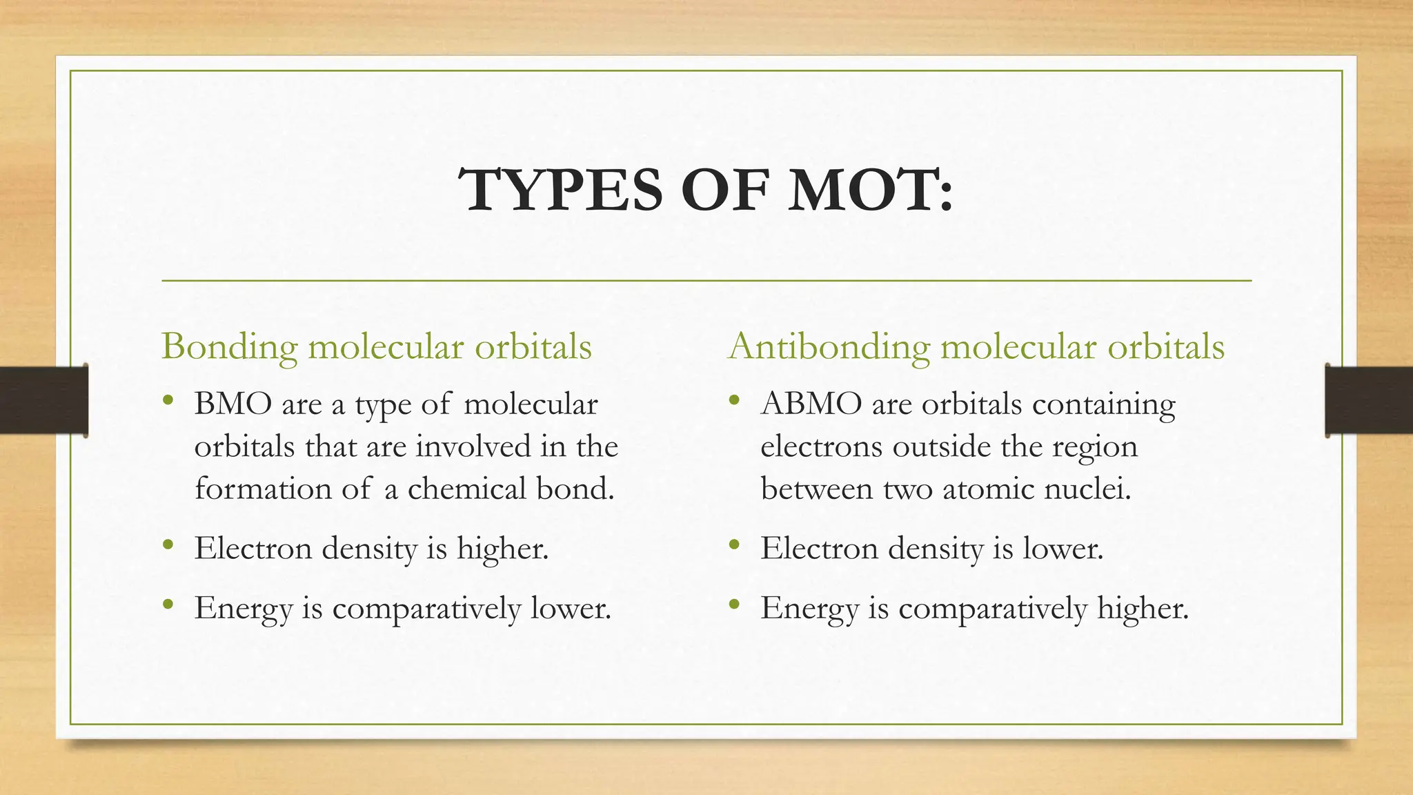 Presentation for molecular orbital theory pptx | PPTX