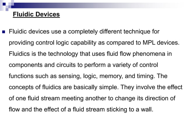 Fluid Logic Control Systems Presentation Ppt