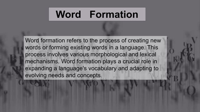 Word Formation in English with fun images | PPTX | Geology | Science