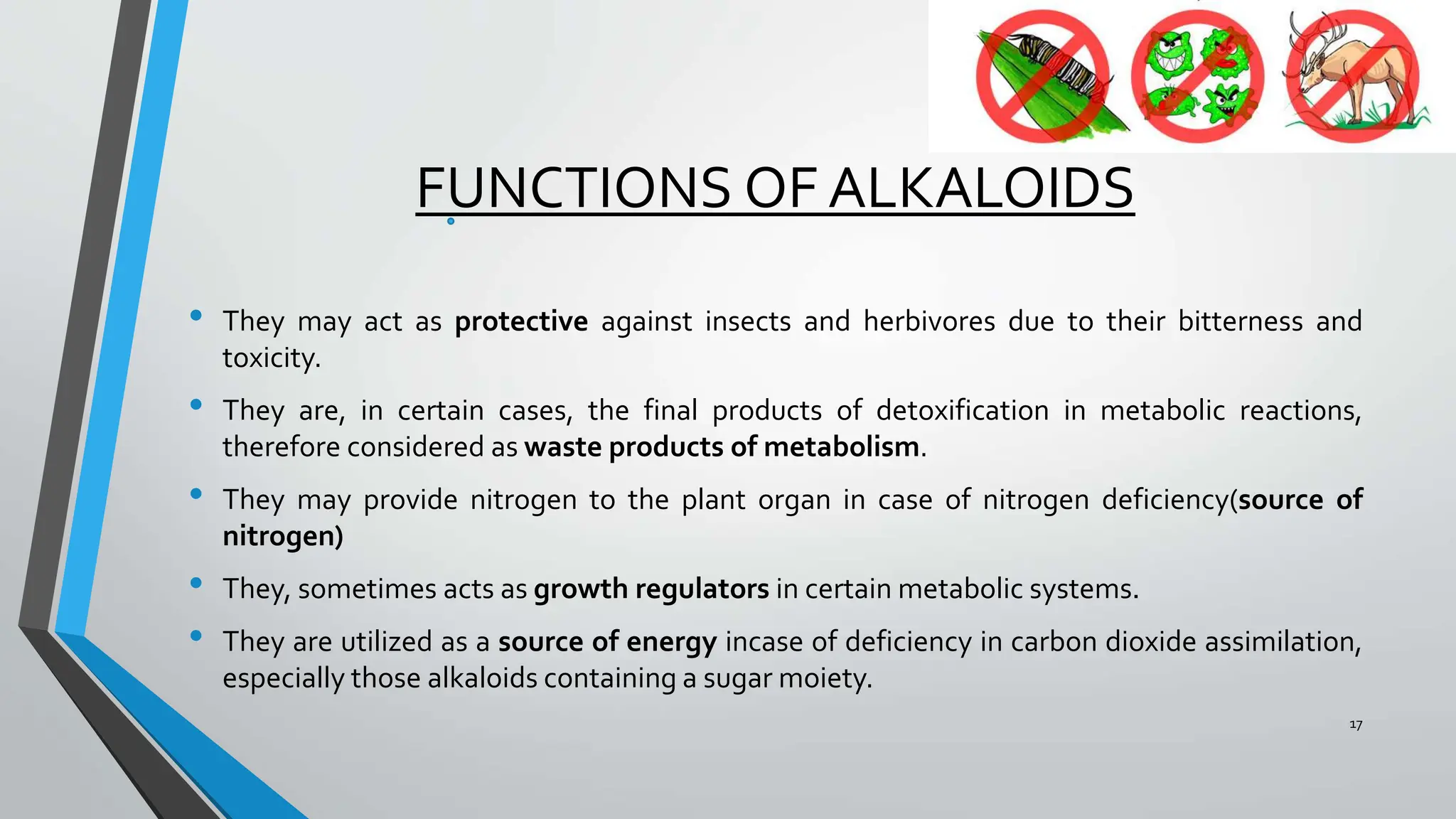 Alkaloids: types, biosynthesis and functions | PPTX