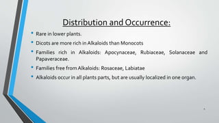 Alkaloids: types, biosynthesis and functions | PPTX