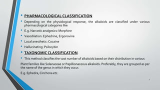 Alkaloids: types, biosynthesis and functions | PPTX