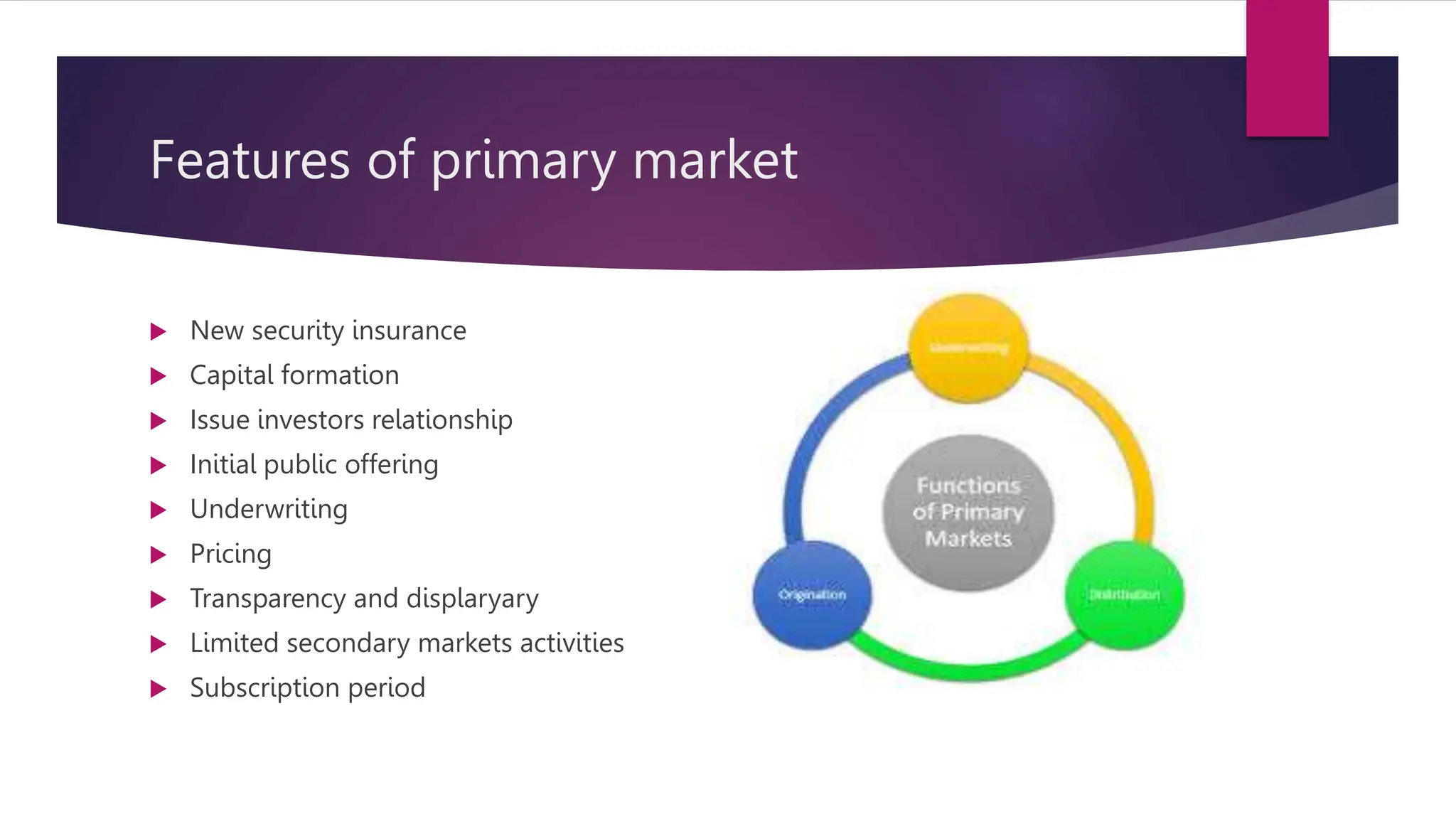 Primary market and instruments and palyers | PPTX