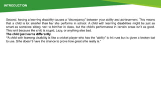 Understanding The Basics of Learning Disabilities | PPT