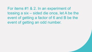 Mutually and Not Mutually Exclusive Events | PPT