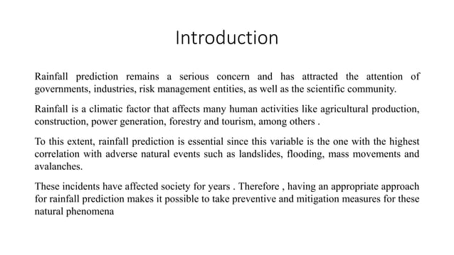Presentation1rainfall prediction raincast | PPTX
