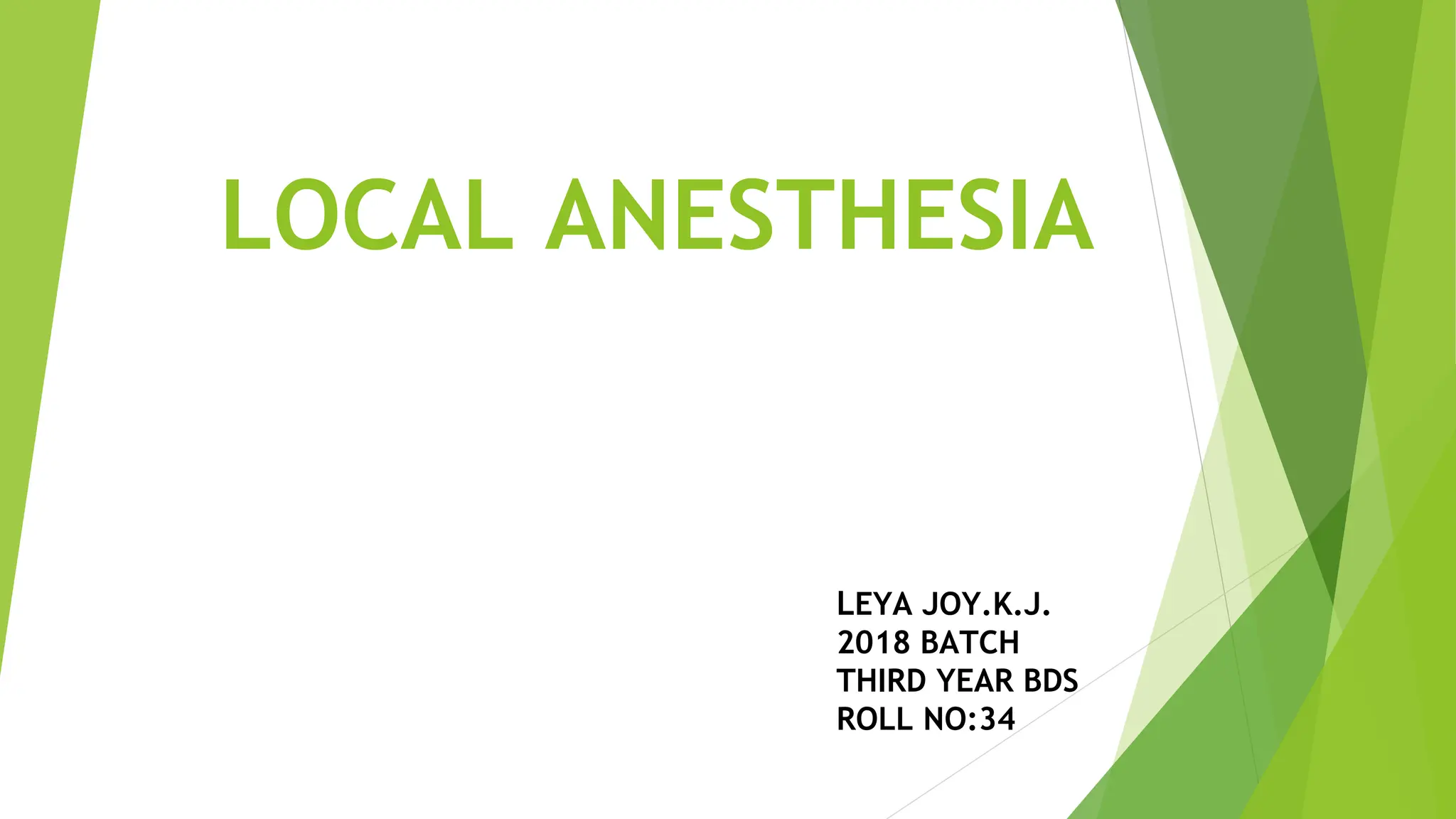 Local anesthesia ppt Introduction action | PPTX