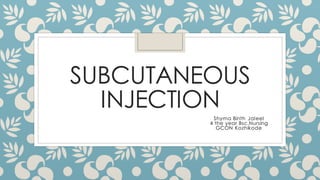 Presentation (1).pdf subcutaneous injection | PDF